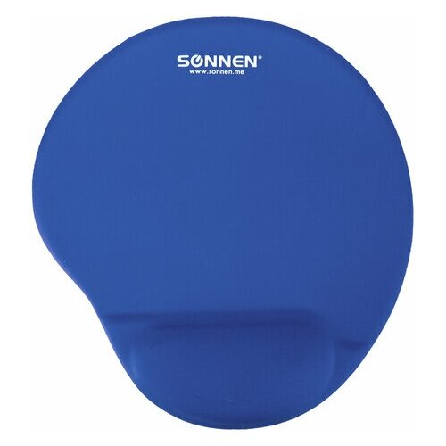 Коврик для мыши Sonnen, полиуретан+лайкра, с подушкой под запястье, синий (513300), 10шт.