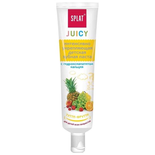 Зубная паста SPLAT Juicy Тутти-Фрутти для детей всех возрастов, 35 мл, белый