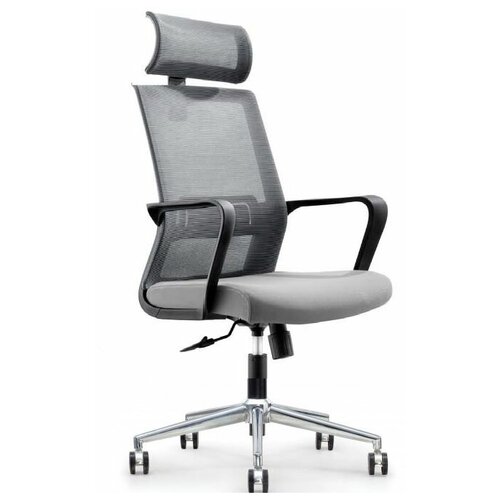 Кресло офисное NORDEN Интер CH-180A-OA2016*АК30-64 chrome base, хром/ABS пластик цвет черный/хром