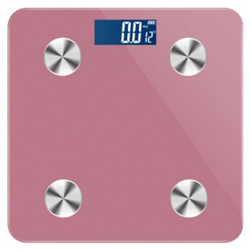 Умные напольные весы / Весы электронные для измерения массы тела и жира, розовый