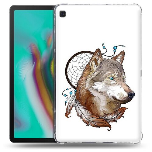 Чехол задняя-панель-накладка-бампер MyPads волк и ловец снов для Samsung Galaxy Tab S5e 10.5 SM-T720/T725 (2019) противоударный