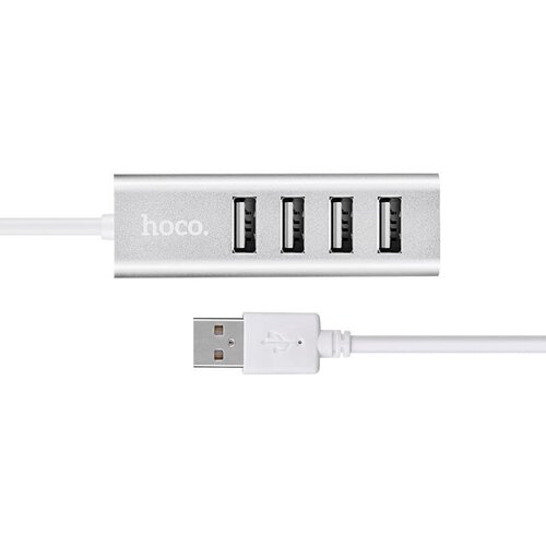 Хаб Hoco HB1 Line Machine USB to 4xUSB - Серебристый (silver usb)