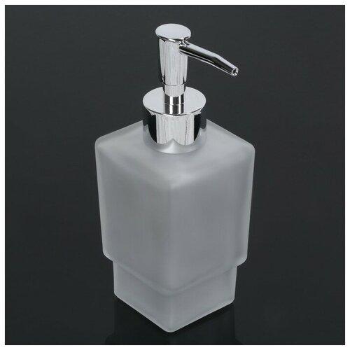 Дозатор для жидкого мыла "Квадро", 250 мл, стекло, матовый