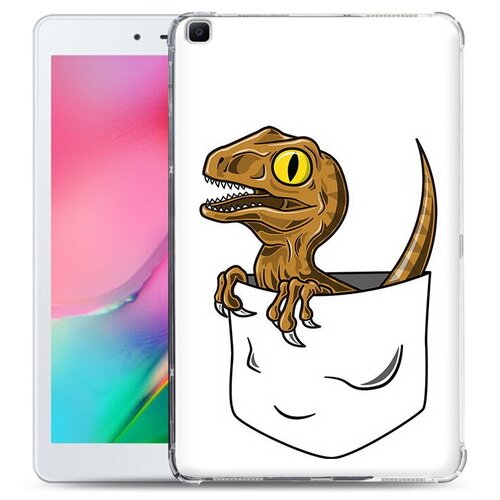 Чехол задняя-панель-накладка-бампер MyPads динозавр в кармане для Samsung Galaxy Tab A 8.0 (2019) SM-P200/P205 противоударный