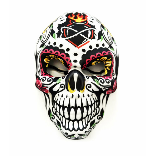 Карнавальная маска Санта Муэрте из ПВХ / Маска День мертвых (Dia de los Muertos) / Маска для вечеринки Santa Muerte