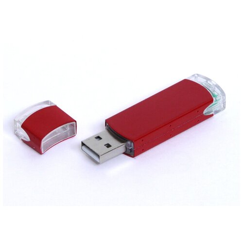 Классическая металлическая флешка для нанесения логотипа (128 Гб / GB USB 2.0 Красный/Red 014 гравировка)