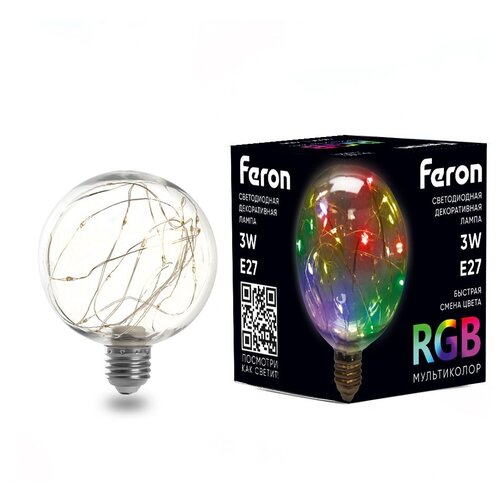 Лампа светодиодная Feron LB-382, E27, G95, 3 Вт