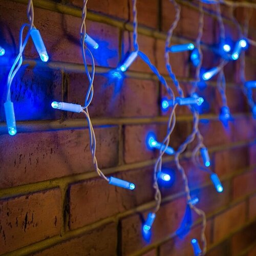 Гирлянда светодиодная Бахрома уличная, 4,8 х 0,6 м, 230 В, диоды синие, 176 LED, новогодние товары подарки/ электрогирлянда Neon-Night