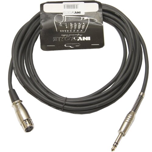 Invotone ACM1010FS/BK - микрофонный кабель, 6,3 джек стерео — XLR (мама), длина 10 м (черный)