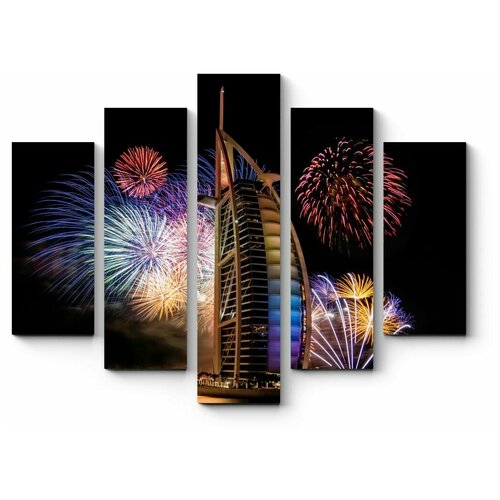 Модульная картина Потрясающий Новый год в Дубай 125x100