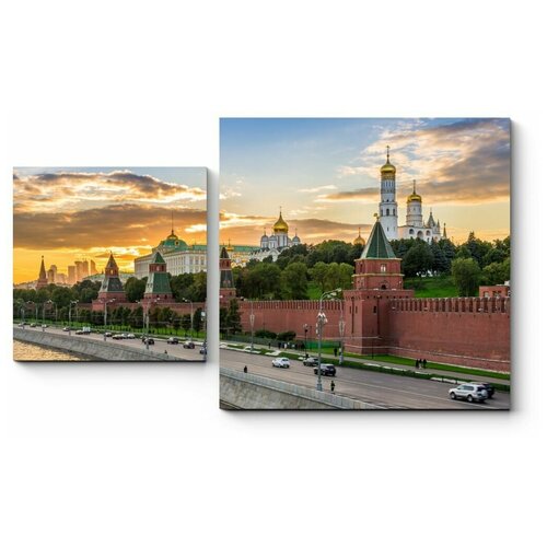 Модульная картина Закат в самом сердце Москвы 140x84