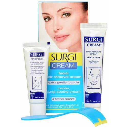 Surgi Набор Extra Gentle Formula Крем для удаления волос на лице и успокаивающий крем