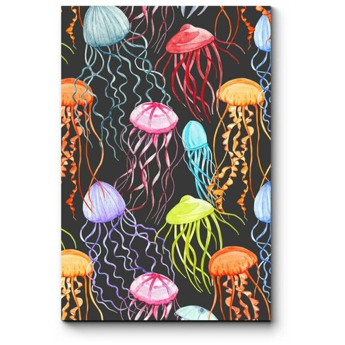 Модульная картина Разноцветные медузы50x75