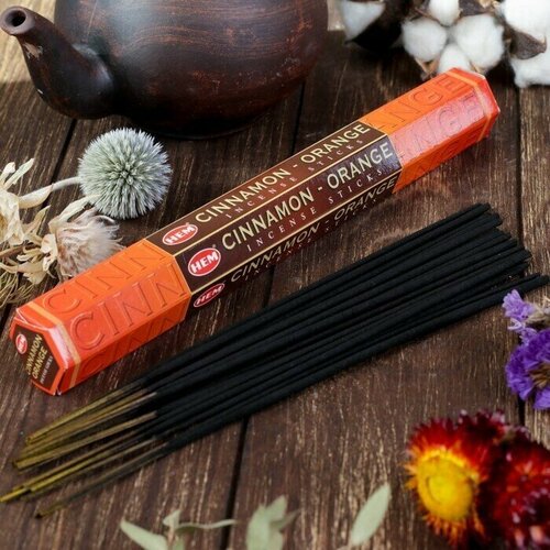 Благовония HEM " Cinnamon-Orange" (Корица-апельсин), шестигранник, 20 палочек / Ароматические палочки