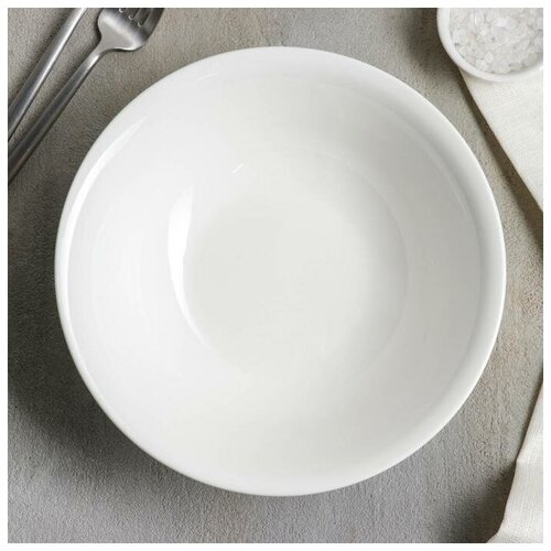 Тарелка обеденная глубокая White Label, 20 см, цвет белый, фарфор, тарелки глубокие для подачи