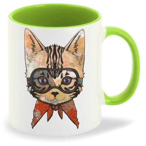 Кружка CoolPodarok Котик в чёрных очках
