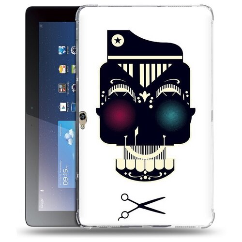 Чехол задняя-панель-накладка-бампер MyPads черно белый скелет с яркими глазами для Huawei MediaPad M2 10.0 M2-A01W/L 10.1 противоударный