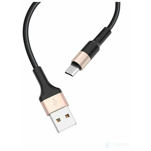 USB Кабель Micro, HOCO, X26, черно-золотой