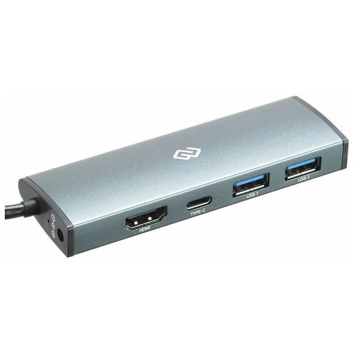 Разветвитель Digma USB-C 4порт. Серый HUB-2U3.0СH-UC-G