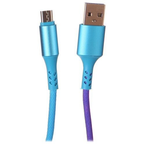 Кабель LuazON, microUSB - USB, 2 A, 1 м, оплётка нейлон, разноцветный 4487506