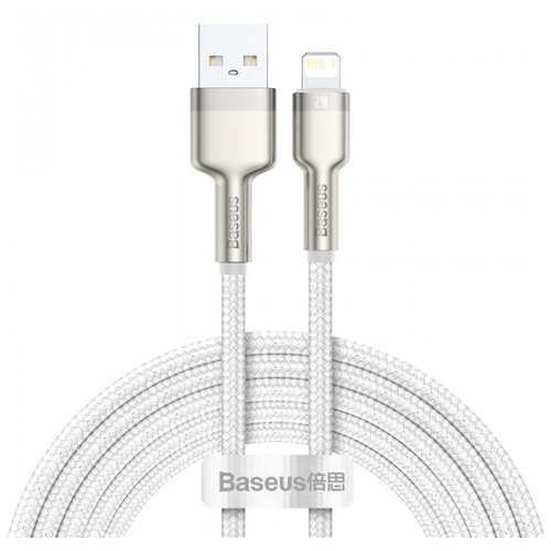 Кабель Baseus Cafule Series Metal USB - Lightning 2.4А (CALJK), 2 м, 1 шт., белый