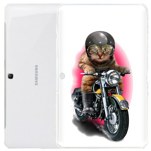 Чехол задняя-панель-накладка-бампер MyPads мото-кот для Samsung Galaxy Tab 3 10.1 GT-P5200/P5210/P5220 противоударный