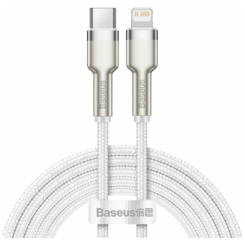 Кабель USB-C BASEUS Cafule, Type-C - Lightning, 2 м, белый