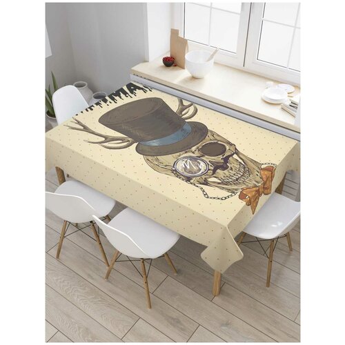 Скатерть прямоугольная JoyArty на кухонный стол "Череп Леман" из оксфорда, 180x145 см