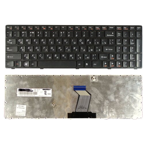 Клавиатура для ноутбука Lenovo IdeaPad Y570G черная с рамкой