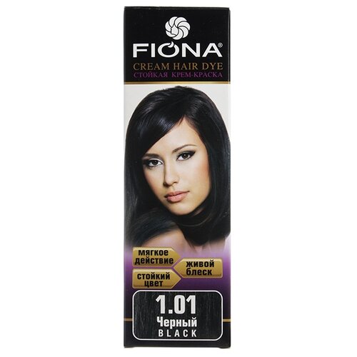 Fiona стойкая крем-краска для волос, 1.01 черный, 110 мл