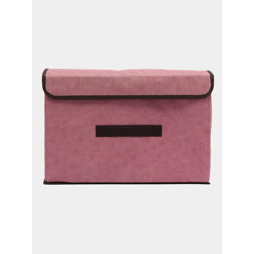 Складной тканевый ящик кофр для хранения вещей, короб для белья, органайзер, контейнер, розовый большой