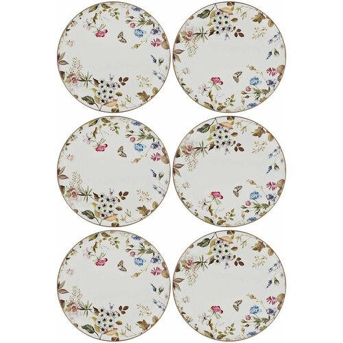 Набор тарелок Обеденных Столовых 25 см на 6 персон Lefard Belle, фарфор, мелкие белые, 6 шт набор посуды