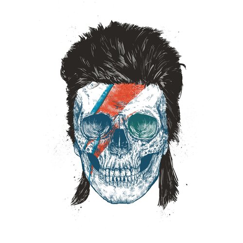 Интерьерный постер "Eye of the singer Bowie's skull" размера 60x90 см 600*900 мм репродукция без рамы в тубусе для декора комнаты офиса дома
