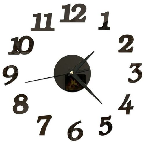 Часы-наклейка "Ясмина", d 45 см, цифра 7.5х5 см, сек. стрелка 12 см, чёрные