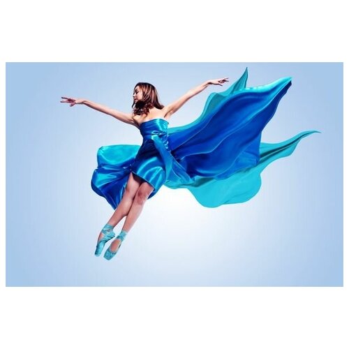 Постер Балет — балерина в синем 45см. x 30см.