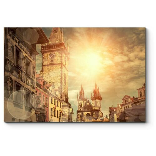 Модульная картина Староместская площадь в солнечный полдень, 130x87