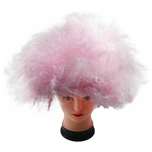 Карнавальный парик клоуна лохматый розовый