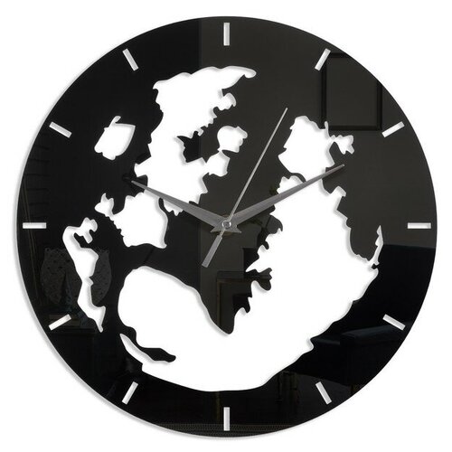 MARU Часы-наклейка, серия: DIY, "Земля", 1 АА, черные