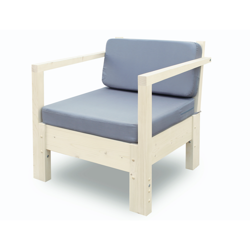 Кресло Лаунж с подушками, деревянное КМЛ-01 твил