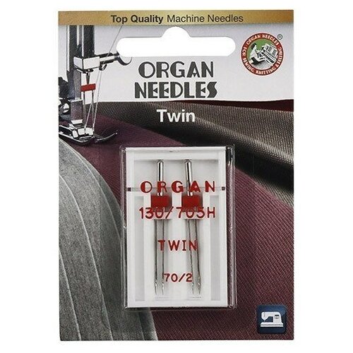 Игла/иглы Organ Twin 70/2, серебристый, 2 шт.