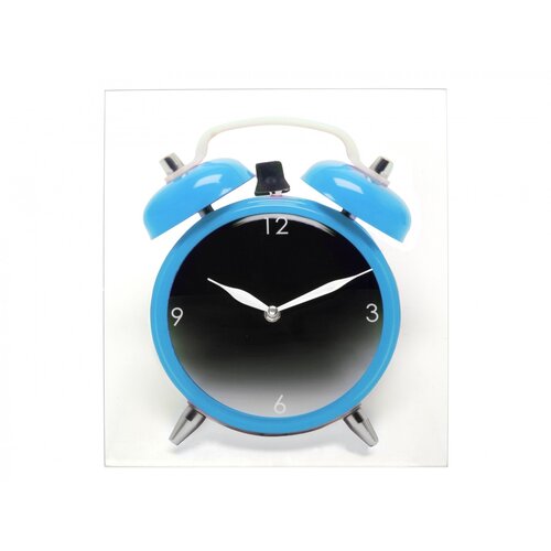 Часы настенные Present Time Twinbell, голубые, детские (SY101045BL)