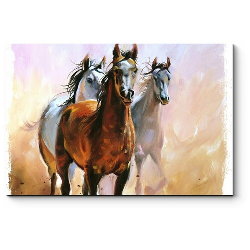 Модульная картина Трио бегущих по пустыне 130x87