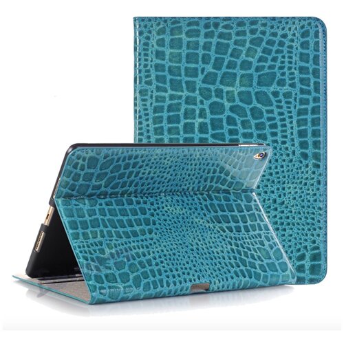 Чехол-футляр MyPads для планшета Samsung Galaxy Tab 4 10.1 SM-T530/T531/T535 из лаковой рельефной кожи под крокодила цвет морской волны бирюзовый
