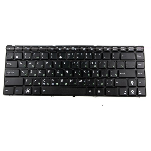 Клавиатура для ноутбука Asus K43SJ, русская, черная с черной рамкой