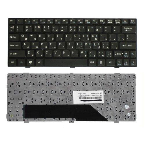 Клавиатура для ноутбука MSI S1N-1ERU2C1-SA0 черная с черной рамкой