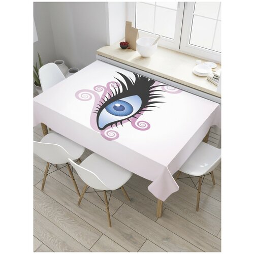 Скатерть прямоугольная JoyArty на кухонный стол "Рисунок глаза акварелью" из оксфорда, 180x145 см