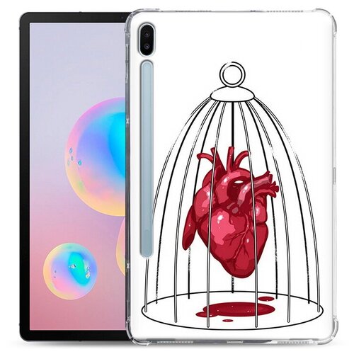 Чехол задняя-панель-накладка-бампер MyPads сердце в клетке для Samsung Galaxy Tab S6 10.5 SM-T860/T865 противоударный