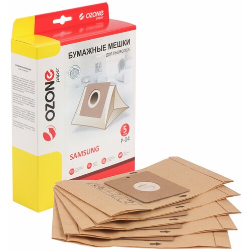 Мешки-пылесборники Ozone бумажные 5 шт + микрофильтр для пылесоса NC6213