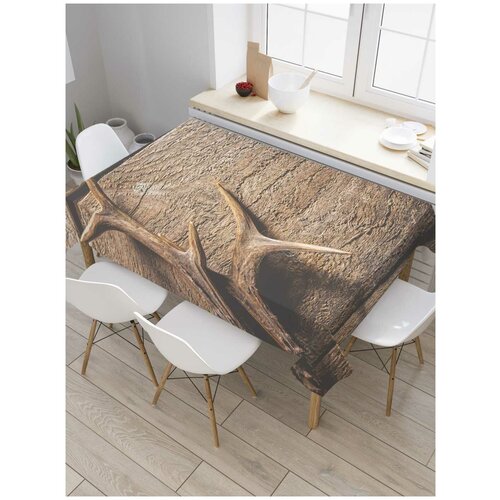 Скатерть прямоугольная JoyArty на кухонный стол "Олений рог" из оксфорда, 180x145 см