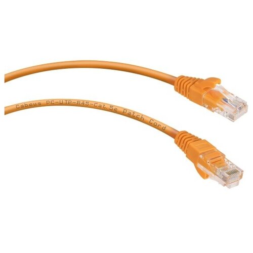 Патч-корд Cabeus U/UTP PC-UTP-RJ45-Cat.5e-0.5m-OR категория 5е, 2xRJ45/8p8c, неэкранированный, оранжевый, PVC, 0.5м